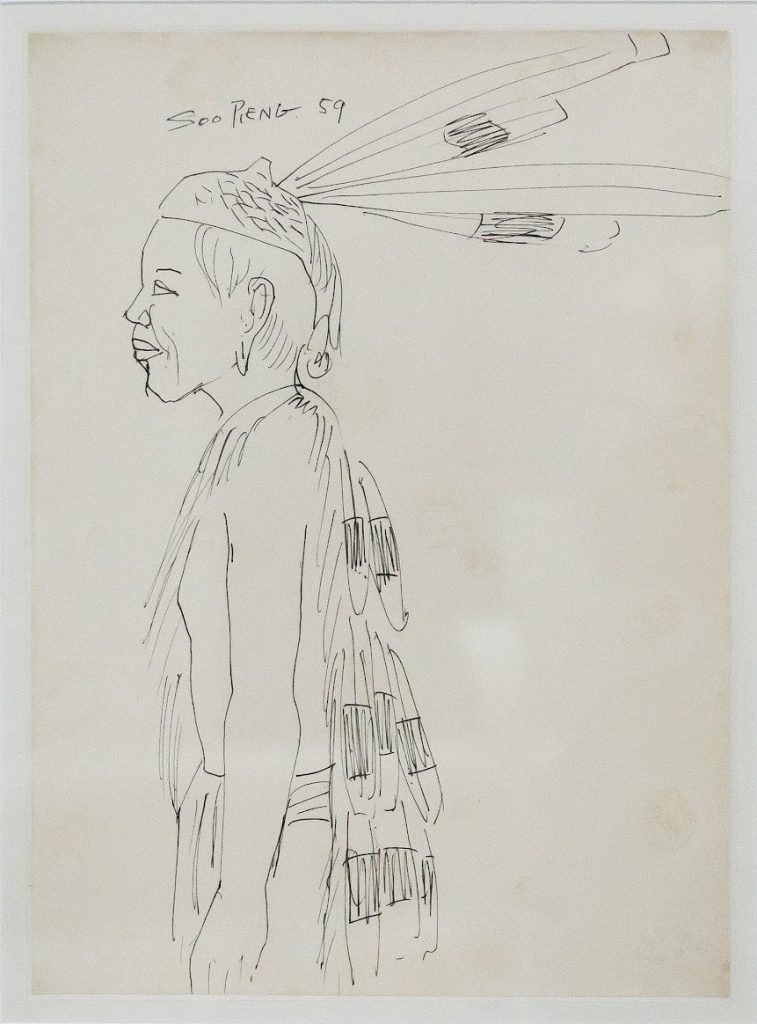 Drawing of Dayak Borneo in Traditional - Asia Art Collective